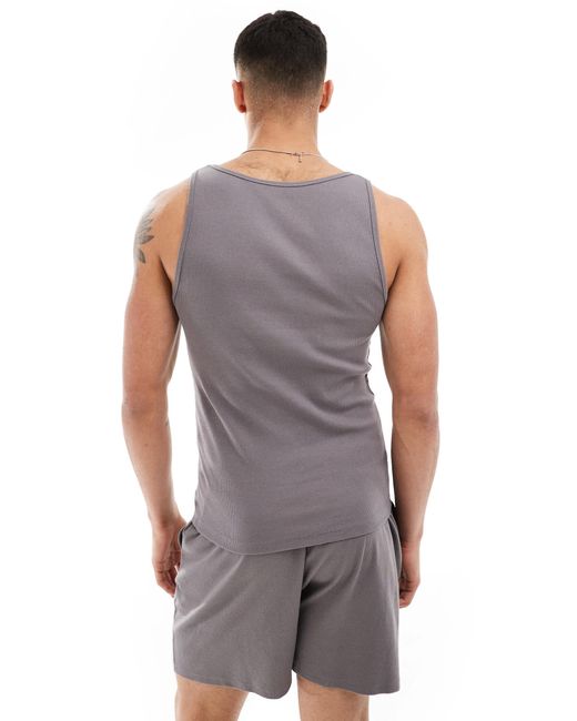 ASOS Capsule Collection Rib Muscle Vest in Gray for Men | Lyst