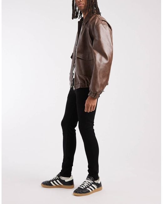 ASOS Spray On Jeans With Powerstretch in Black for Men | Lyst