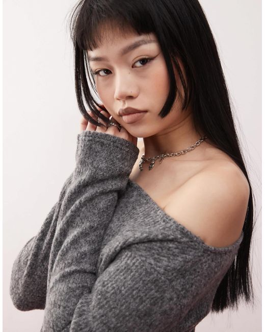 Collusion Off Shoulder Slouch Mini Dress in Pink | Lyst