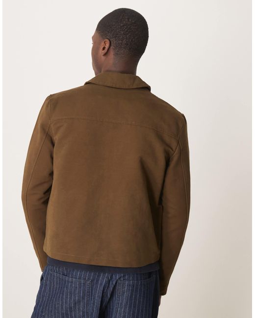 ASOS Cropped Harrington Jacket in Gray for Men | Lyst