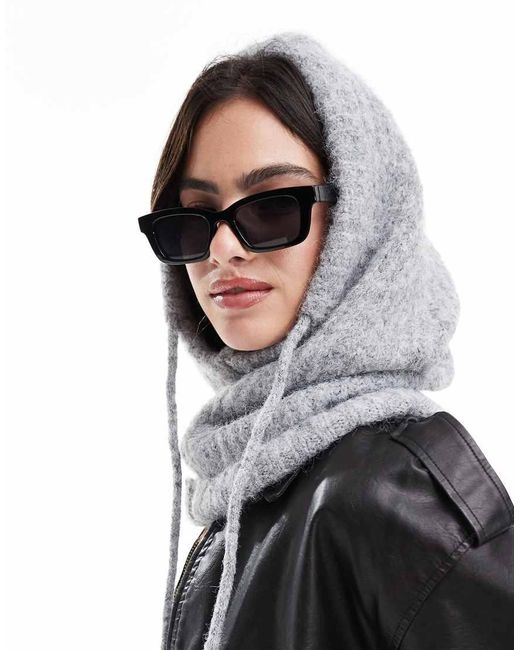Pieces Oversized Balaclava Snood in Black | Lyst UK