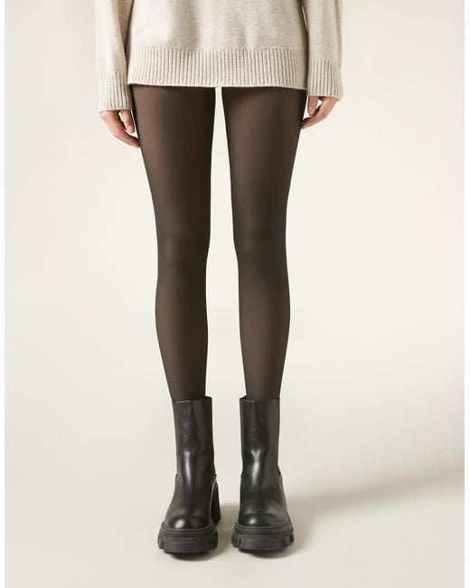 Calzedonia 120 Denier Sheer-Effect Thermal Tights in Natural | Lyst UK