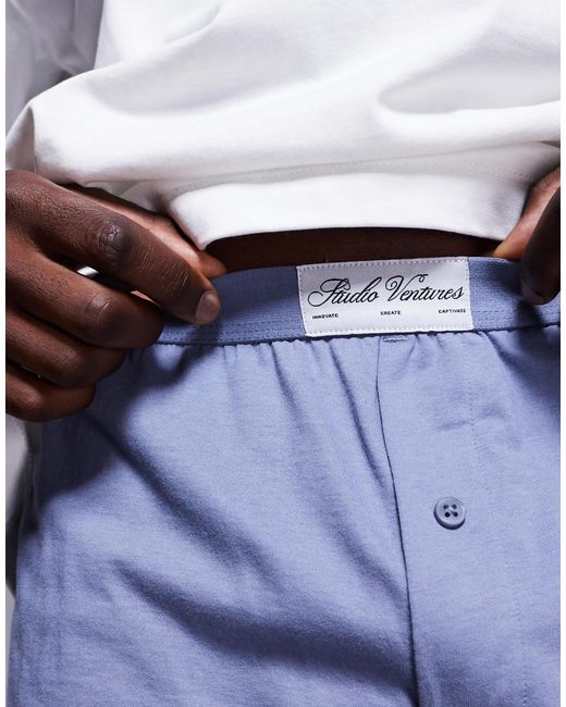 ASOS 2 Pack Jersey Boxer With Woven Patch in Blue for Men | Lyst