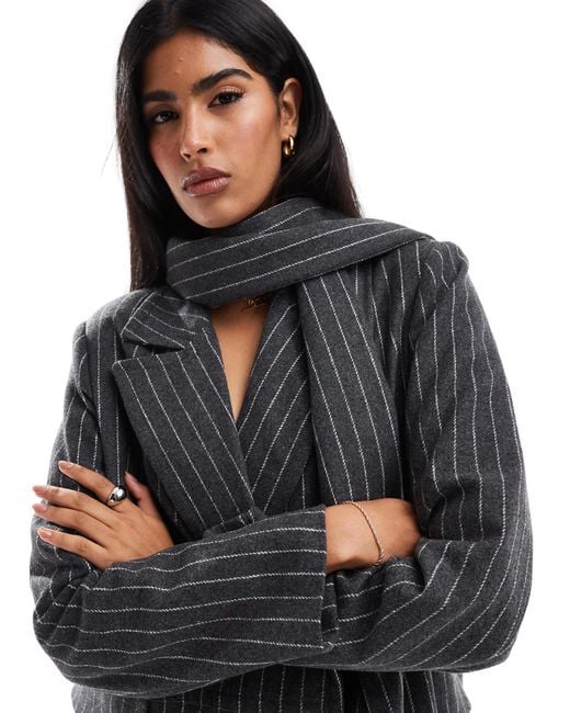 4th & Reckless Tailored Maxi Formal Coat With Matching Scarf in Black ...