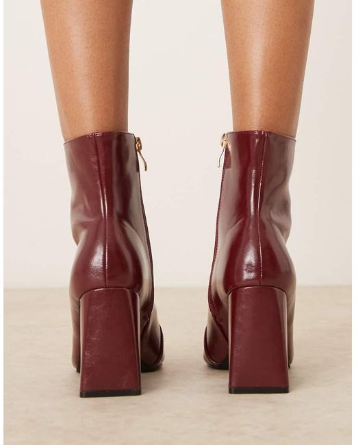 Raid Tetlee Block Heel Ankle Boots in Pink | Lyst UK