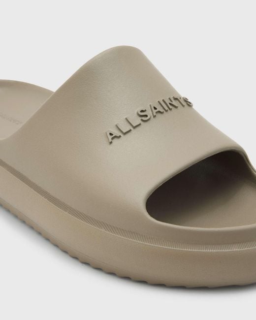 AllSaints Dune Rubber Sliders in White for Men | Lyst