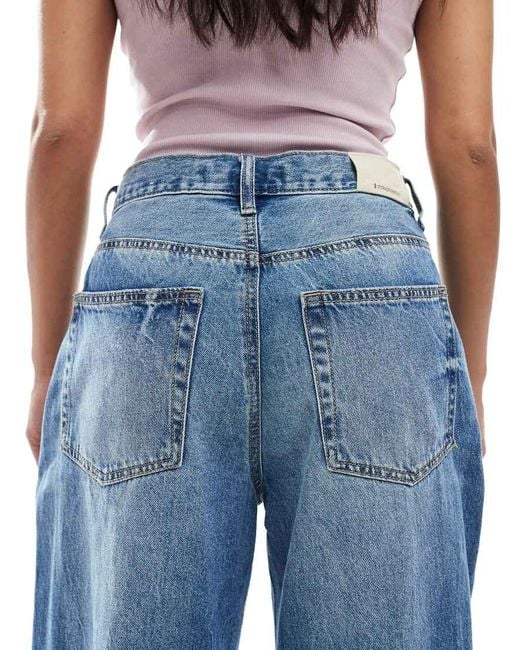 Stradivarius Petite D88 Denim Baggy Jean in Blue | Lyst UK
