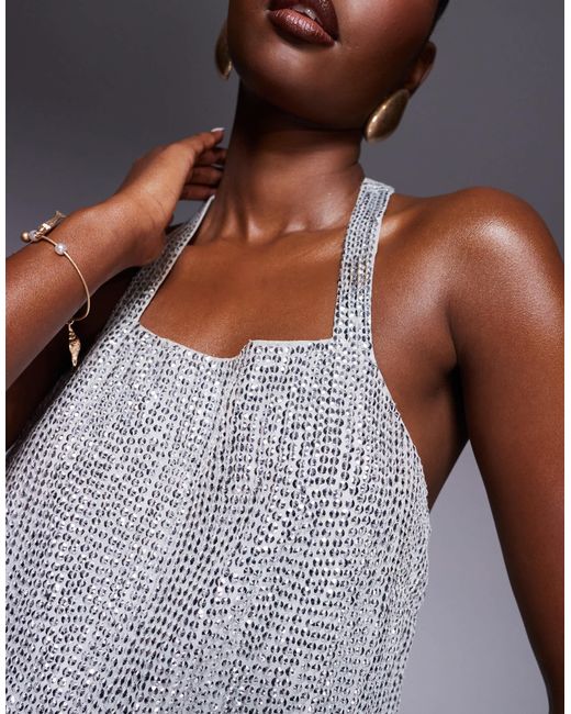 ASOS Halter Cami in Gray | Lyst