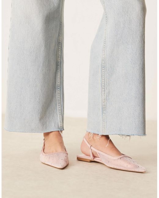 ASOS Lorraine Slingback Ballet Flat in Natural | Lyst