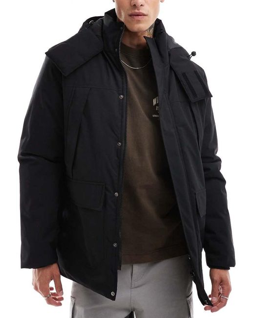 Threadbare Showerproof Parka Jacket in White for Men | Lyst UK