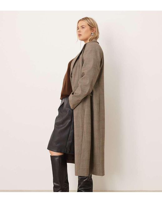 ASOS Curve Tailored Longline Blazer in Natural | Lyst UK