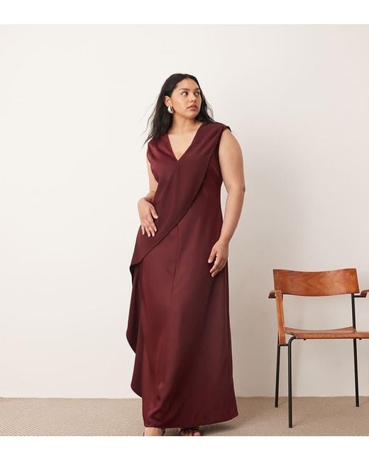 ARRANGE Curve Contrast Panel Sleeveless Maxi Dress in Red | Lyst UK