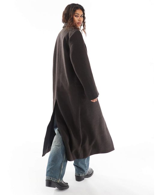Weekday Logan Wool Blend Oversized Double Breasted Coat in Black | Lyst