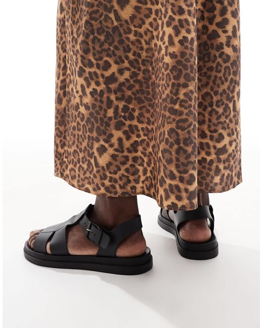 London Rebel London Rebel Hattie Wide Fit Strappy Sandals in Black | Lyst