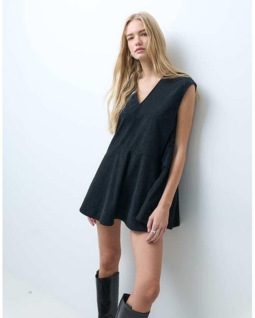 Asos Relaxed V Neck Mini Dress With Dropped Waist In Red Lyst Uk