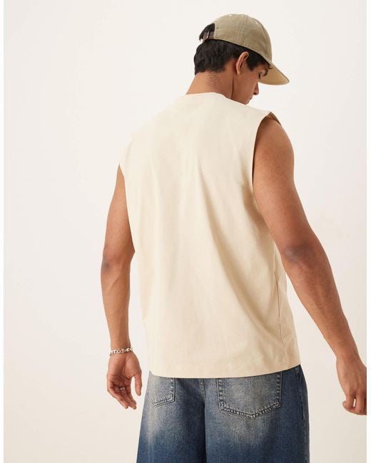 ASOS Heavyweight Oversized Tank in Natural for Men | Lyst