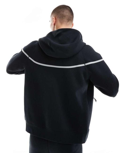 Nike Tech Fleece Reflective Full Zip Windrunner Hoodie in Black for Men ...