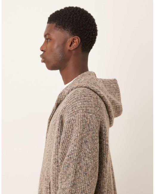 Abercrombie & Fitch Ribbed Knitted Zip Through Jumper With Hood in ...
