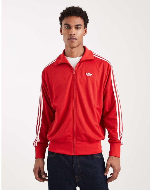 adidas Originals Firebird Adicolor Mesh Tracktop in Red for Men | Lyst UK