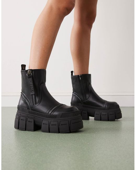 Buffalo Gospher Bootie Zip Up in Black | Lyst