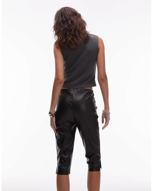 ASOS Pu Capri in Black | Lyst Canada