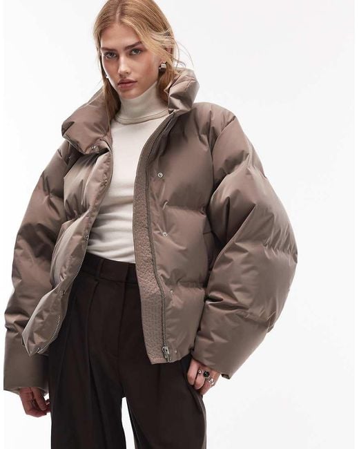 & Other Stories Short Padded Down & Feather Jacket in Brown | Lyst UK