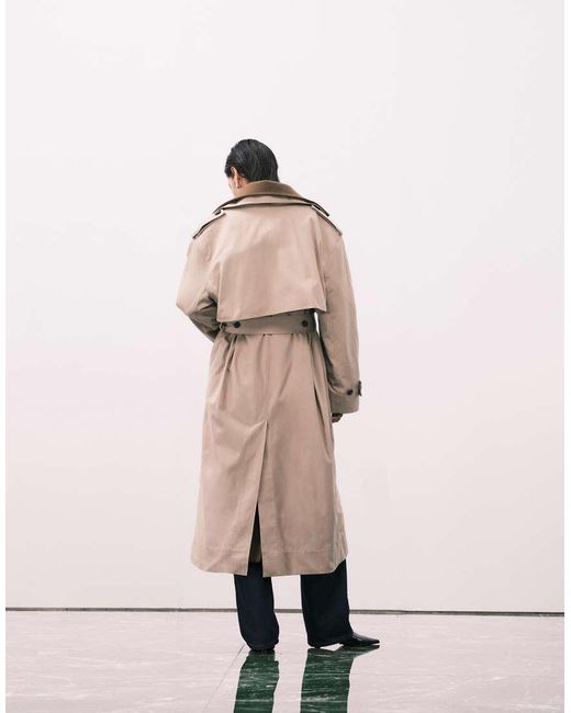 Weekday Premium Wool Trench Coat With Detachable Lining in Pink | Lyst UK