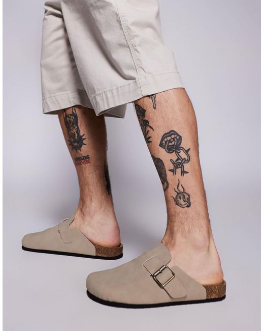 ASOS Mule Clog Sandals in Natural for Men | Lyst