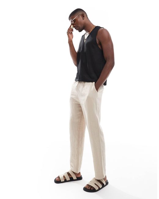 ASOS Muscle V Neck Boxy Textured Tank in Black for Men | Lyst