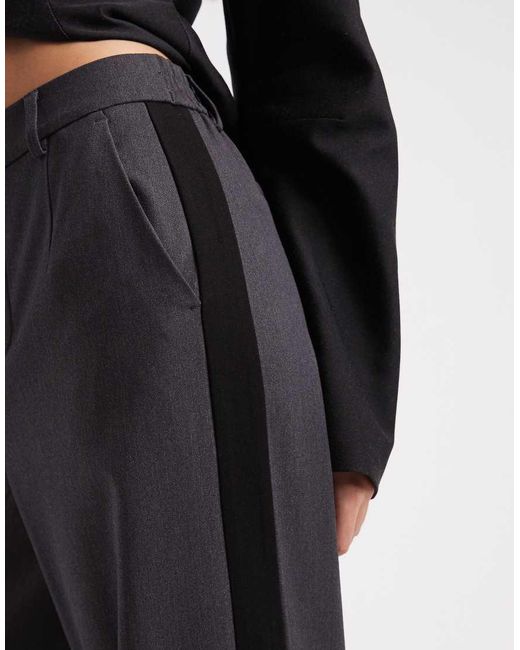 Object Stretch Tailored Wide Leg Trouser With Side Stripe Detail in ...