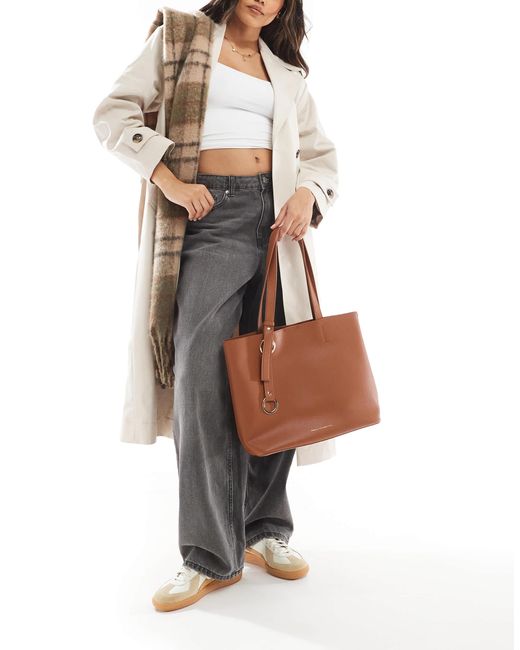 French Connection Grain Tote Shopper Bag in Brown | Lyst