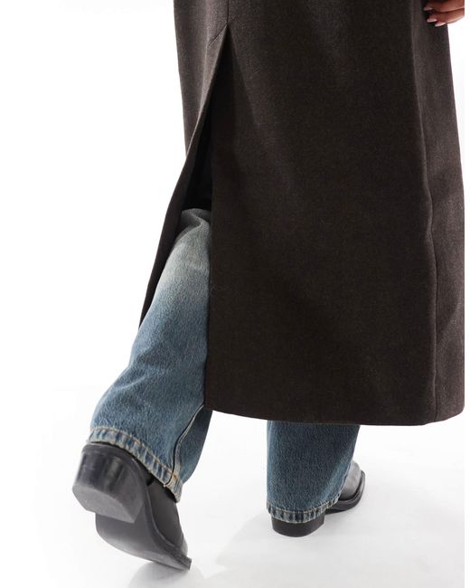 Weekday Logan Wool Blend Oversized Double Breasted Coat in Black | Lyst