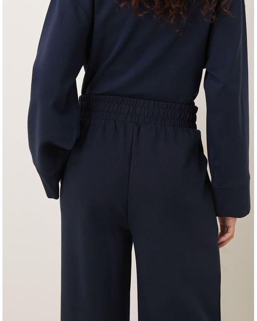 ASOS Interlock Wide Leg Trouser in Blue | Lyst UK