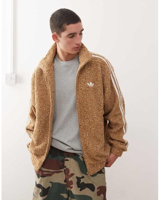 adidas Originals Boucle Firebird Track Top in Natural for Men | Lyst UK