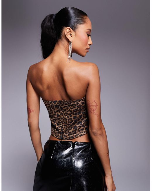 ASOS Leather Look Corset Top | Lyst