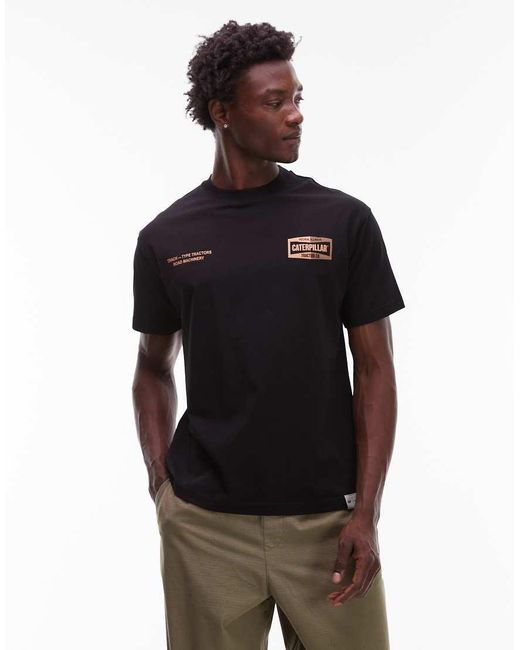CAT WWR 180 Gsm Graphic Logo Loose Fit T-Shirt in Black for Men | Lyst UK