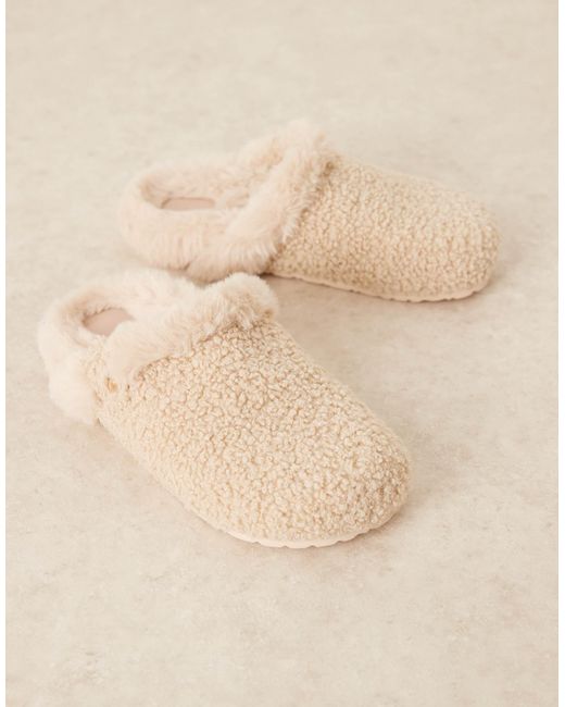 ASOS Zabby Clog Mule Slippers in Natural | Lyst