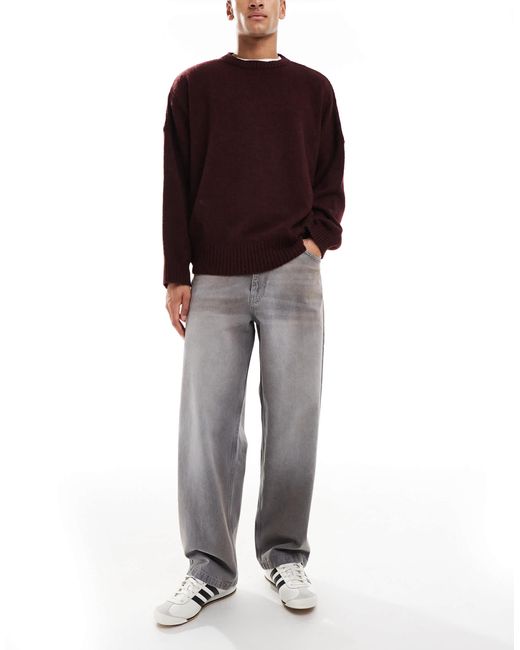 ASOS Loose Straight Stretch Jeans in Red for Men | Lyst