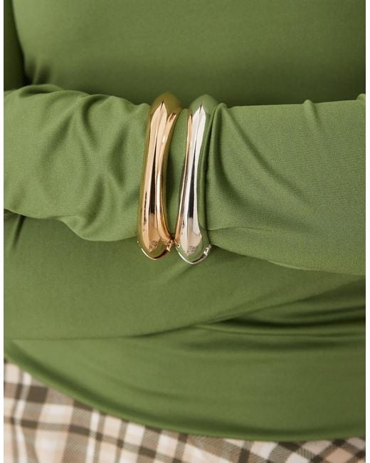 Mango – manschetten-armbänder in Grün | Lyst DE