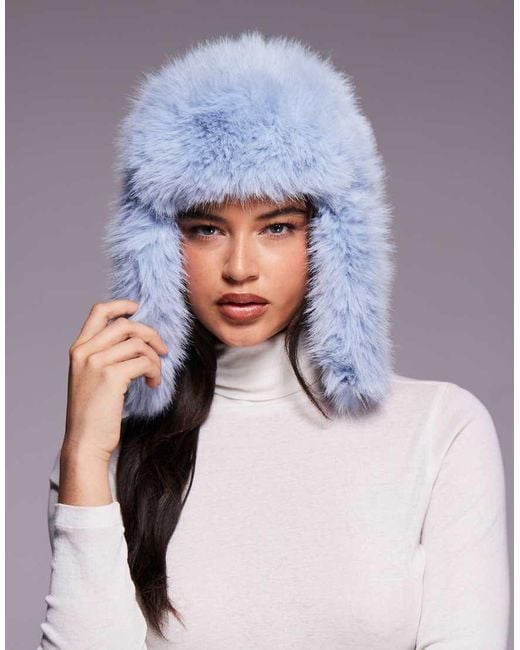 Kiwi & Co Fluffy Faux Fur Aviator Hat in Blue | Lyst UK