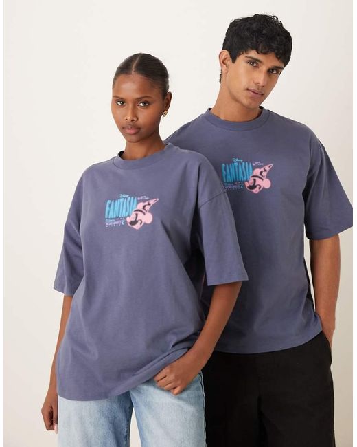 ASOS Disney Fantasia Oversized T-Shirt With Mickey Mouse Puff Print in ...