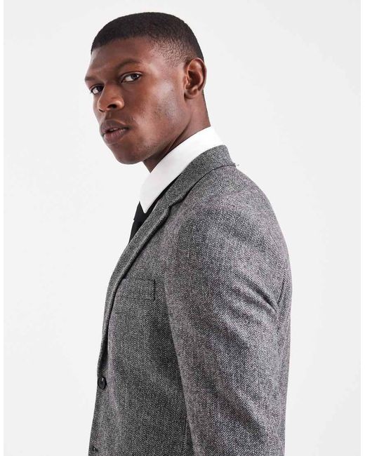 Jack & Jones Wool Blend Suit Jacket in Grey for Men | Lyst UK