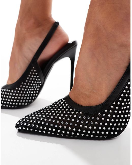 SIMMI Simmi London Lailla Heeled Slingback Court Shoe in Black | Lyst