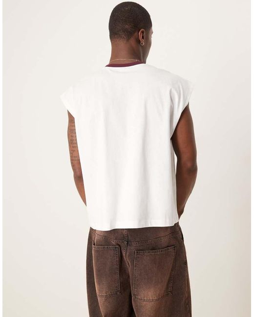 ASOS Oversized Boxy Tank With Chest Print in White for Men | Lyst UK