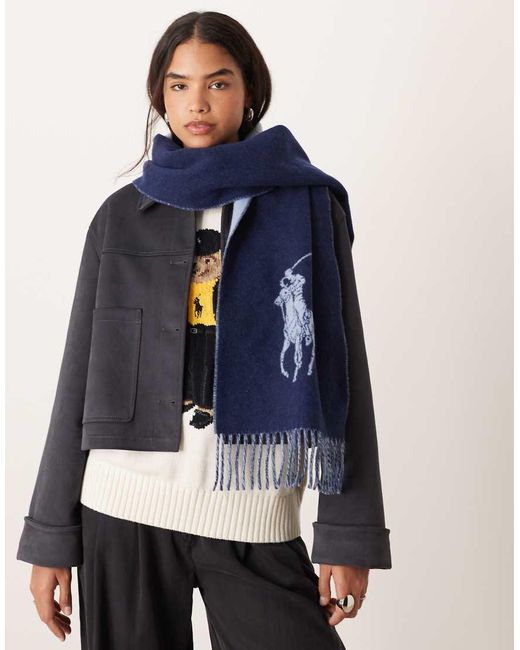 Polo Ralph Lauren Polo Logo Scarf in Blue | Lyst UK