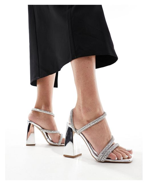 SIMMI Simmi London Wide Fit Elanaa Block Heel Sandals With Embellished ...