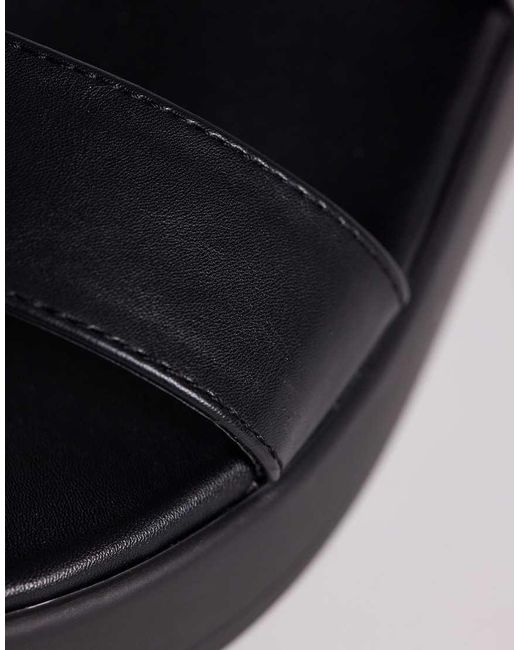 New Look Faux Leather Flatform Sandal in Blue | Lyst UK