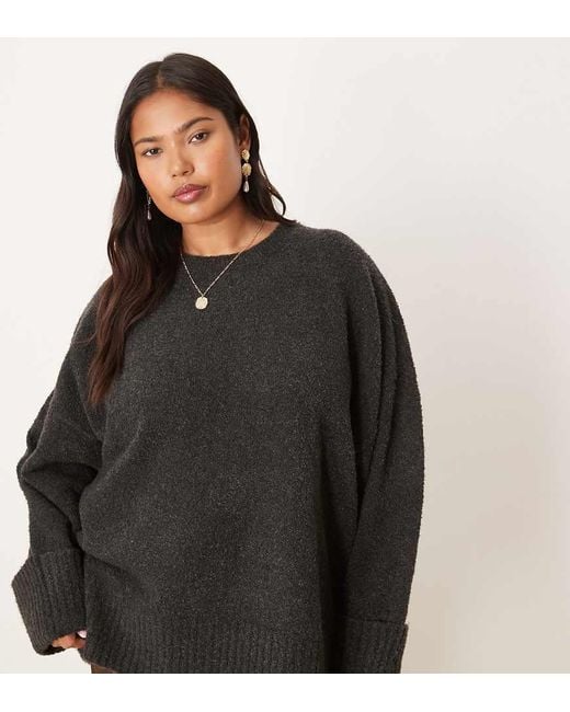 Pretty Lavish Curve Camille Knit Sweater in Black | Lyst UK