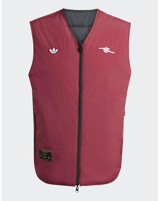 adidas Originals Arsenal Terrace Icons Vest in Red for Men | Lyst UK