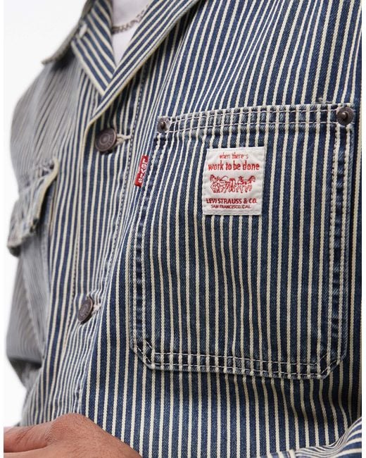 Levi's Workwear Capsule Sunrise Trucker Jacket Railroad Stripe Denim in ...